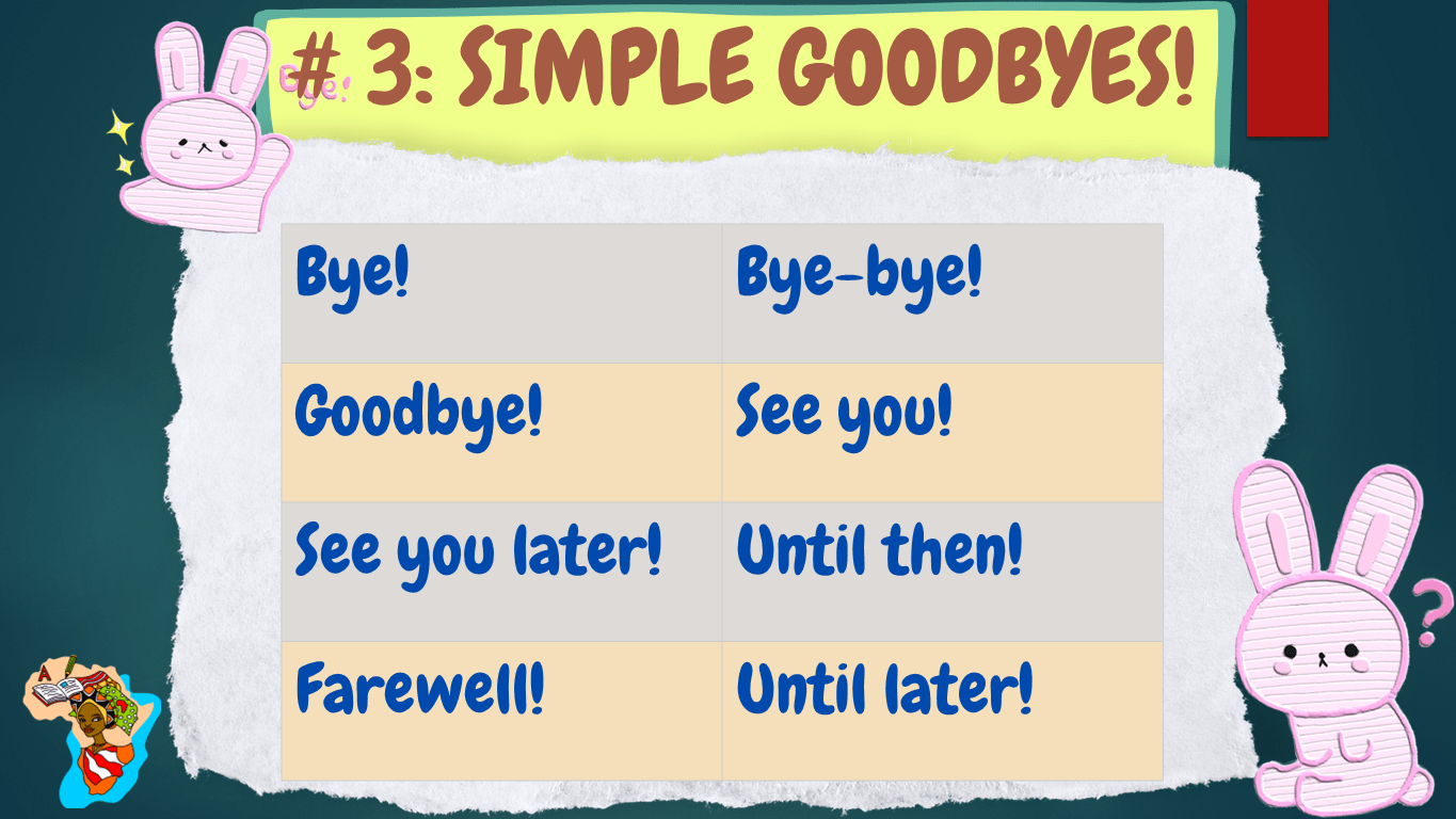 Simple Greetings: Different Ways of Saying HELLO and GOODBYE in English ...